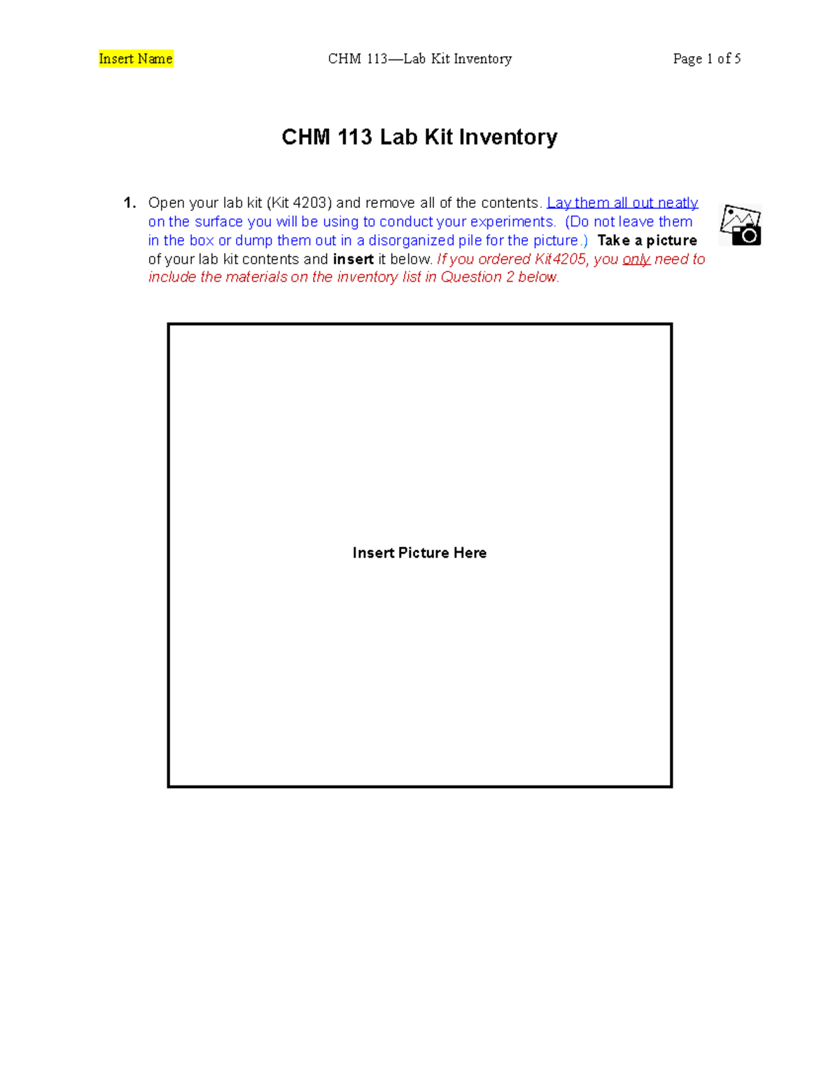 02a Safety Lab Kit Inventory Sum22-1 - CHM 113 Lab Kit Inventory Open ...