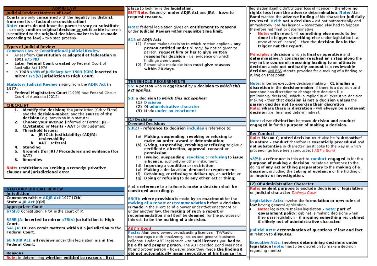 Admin LAW template 1 - Tutor: tarisa - ADMIN LAW Judicial Review ...