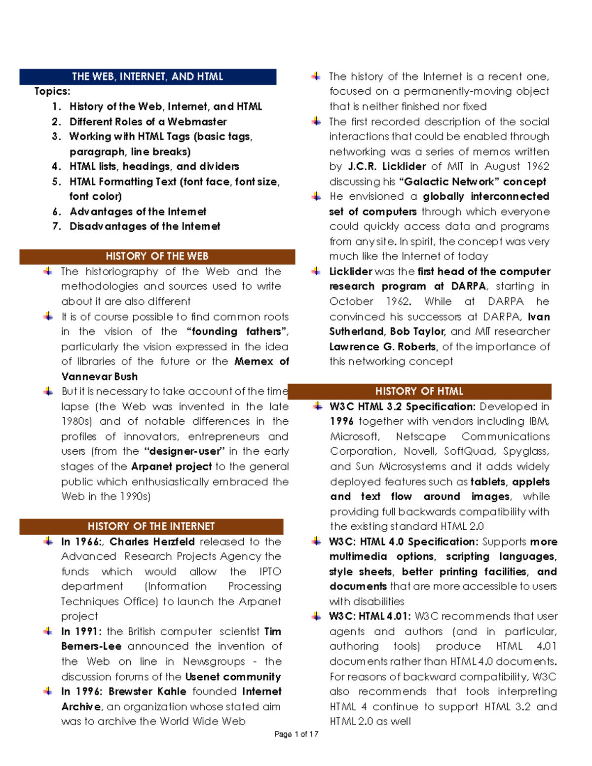 Web Design and Programming Reviewer - THE WEB, INTERNET, AND HTML ...