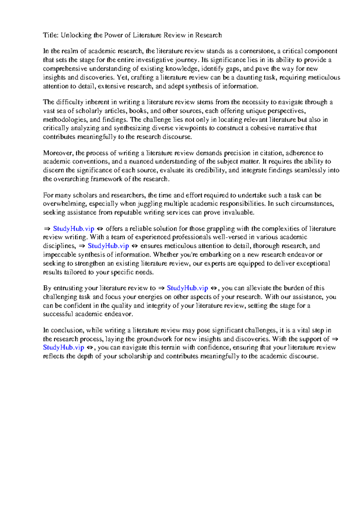 Application Of Literature Review In Research - Title: Unlocking the ...
