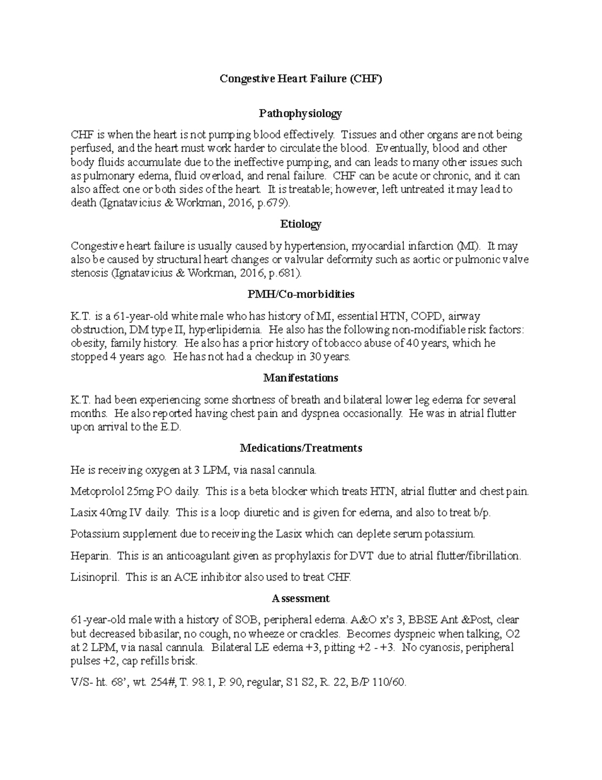 265 Concept map 2 - Notes - Congestive Heart Failure (CHF ...