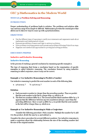 Syllabus- mathematics in the modern world - Republic of the Philippines ...