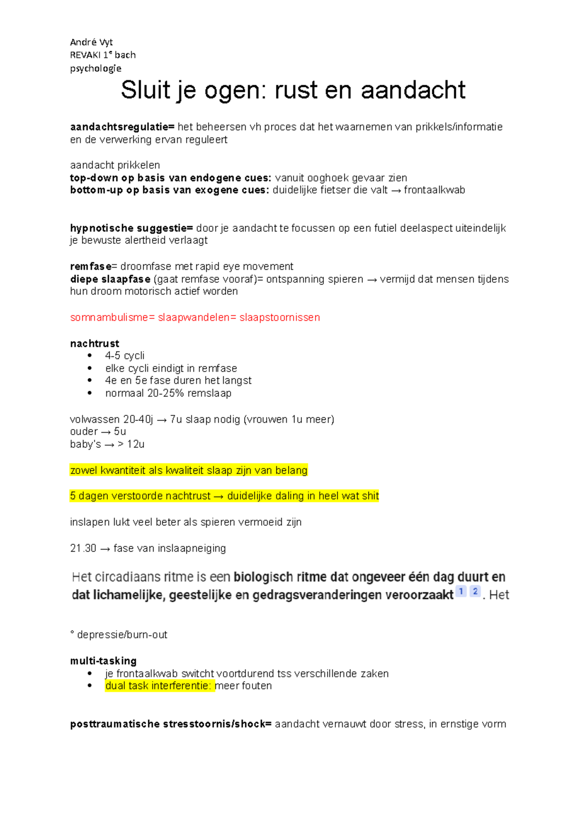 Sluit je ogen - Notities van in de les - André Vyt REVAKI 1e bach ...