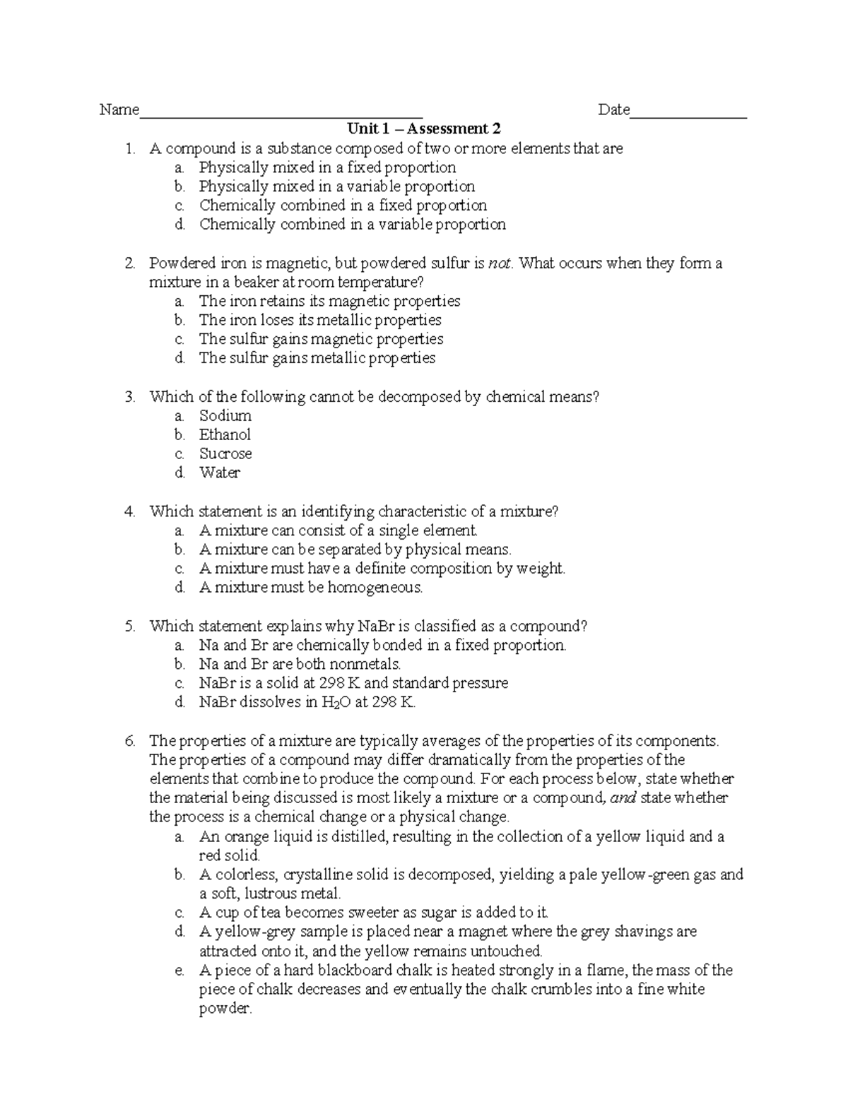 Honors Biology - Name__________________________________ Date ...