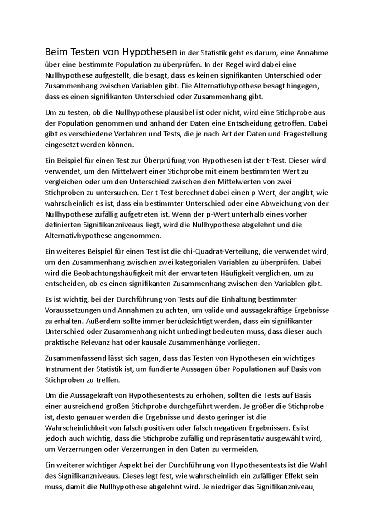 Testen von Hypothesen - Statistik Sommersemester 2023 hda Christoph ...