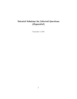 Week 4 Tutorial Questions with some solutions - Week 4: Tutorial Solution Guide Chapter 4: - Studocu