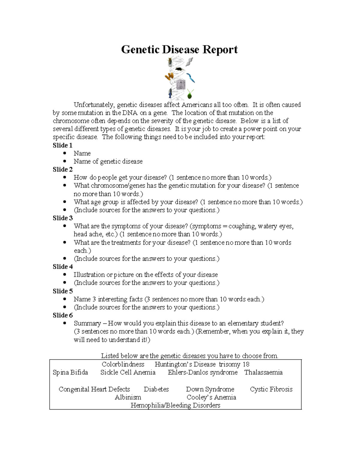 Genetic Disease Research Report Powerpoint Presentation-1 - Genetic ...