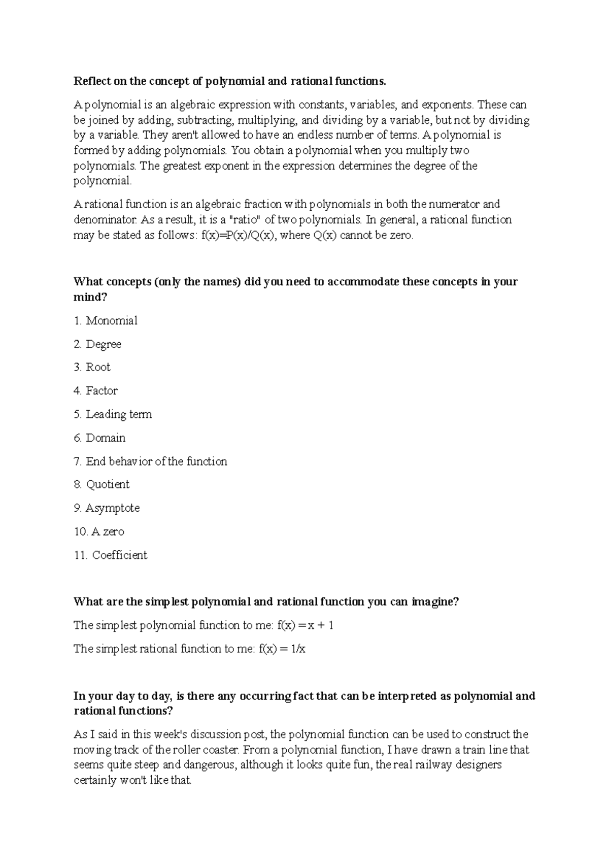 MATH 1201 Learning Journal Unit 3 - Reflect on the concept of ...