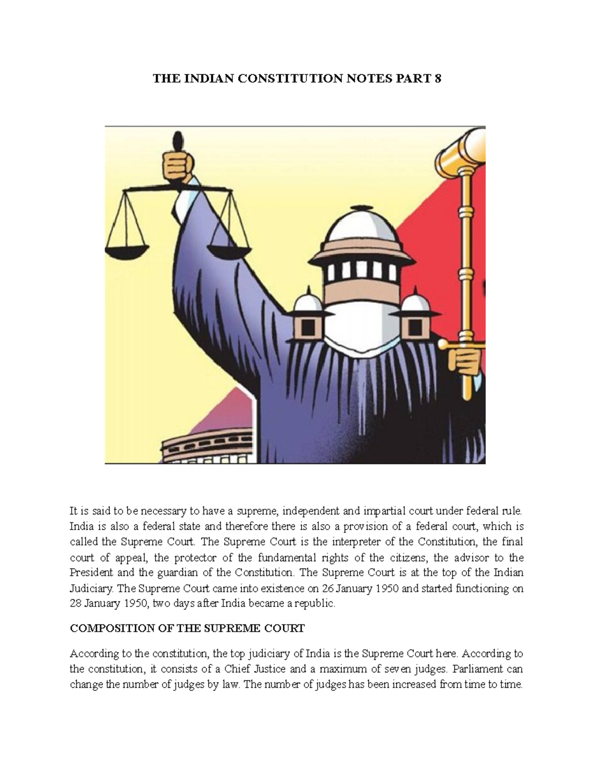 THE Indian Constitution Notes PART 8 - THE INDIAN CONSTITUTION NOTES ...