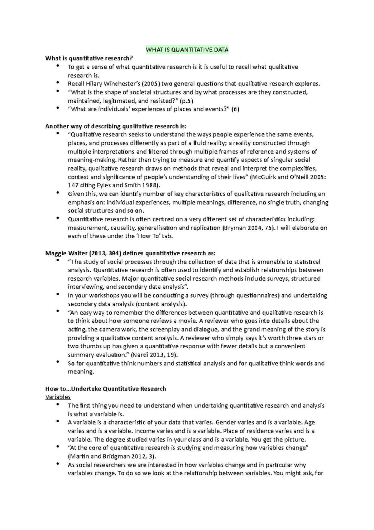 Quantitative Data Notes - ASR - WHAT IS QUANTITATIVE DATA What is ...