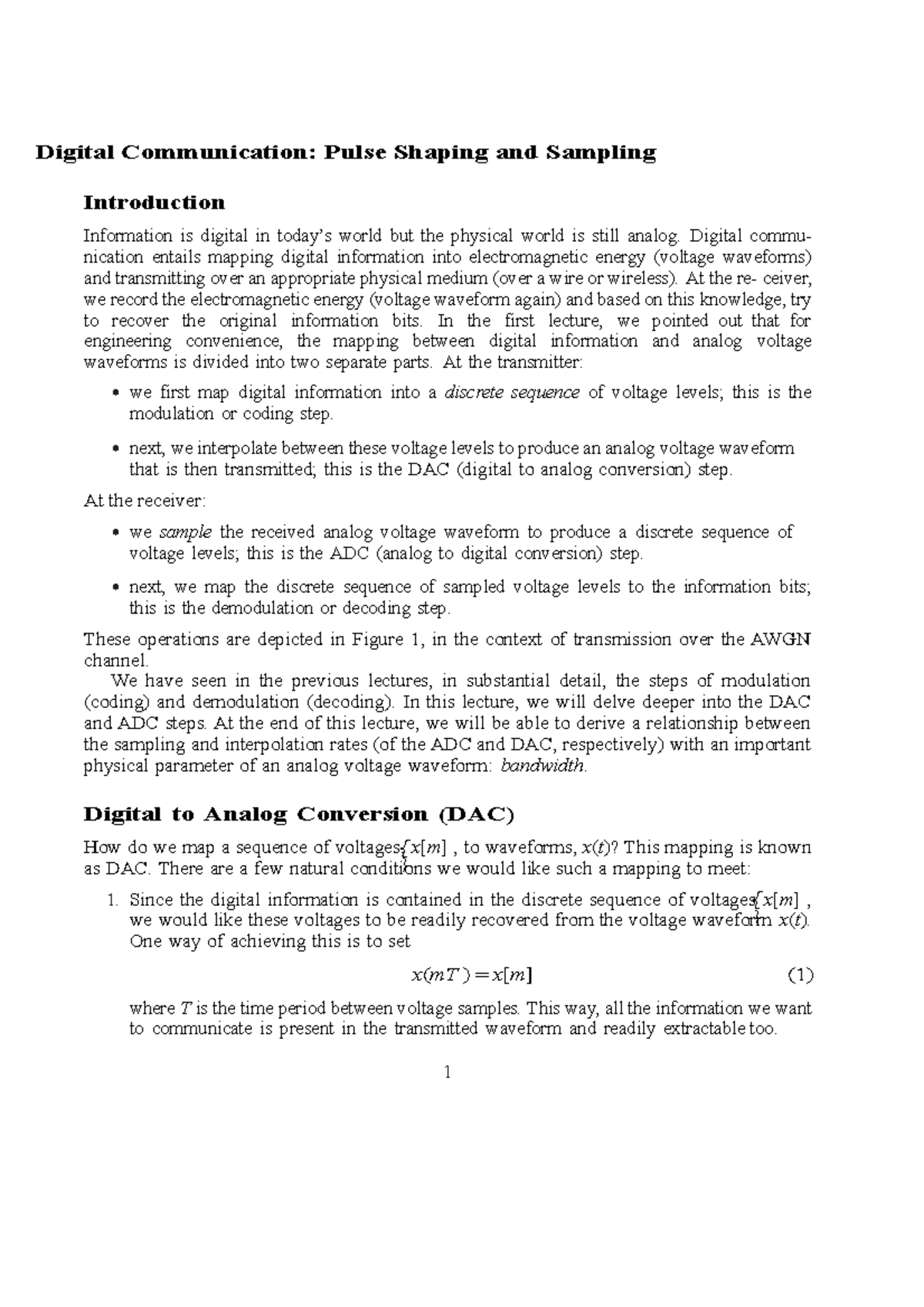 Digital Communication - Digital commu- nication entails mapping digital ...