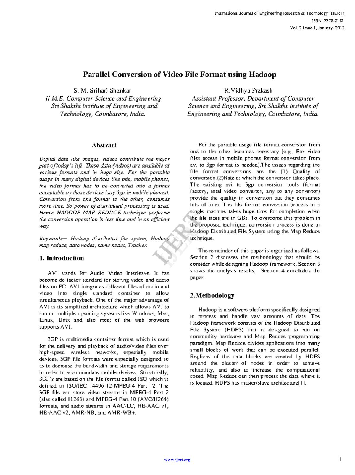 Parallel conversion of video file format using - M. Srihari Shankar II ...