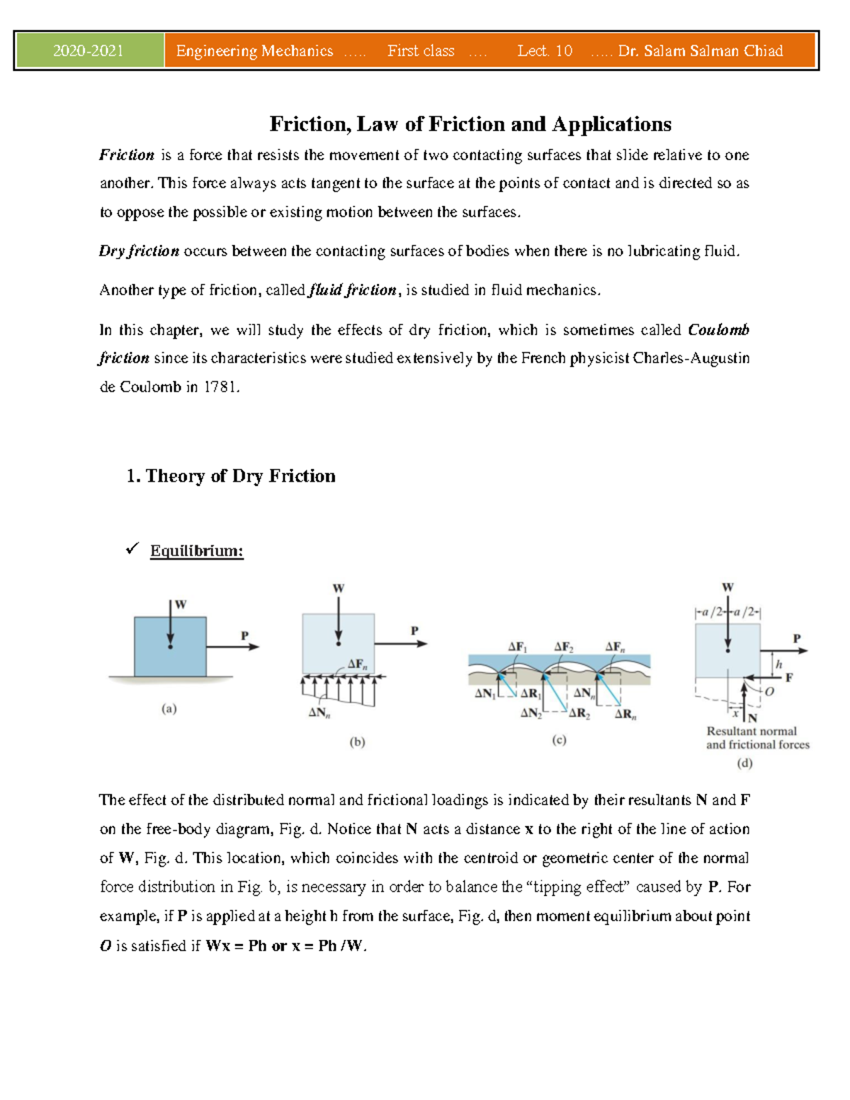 Friction, Law of Friction and Application - Friction, Law of Friction ...
