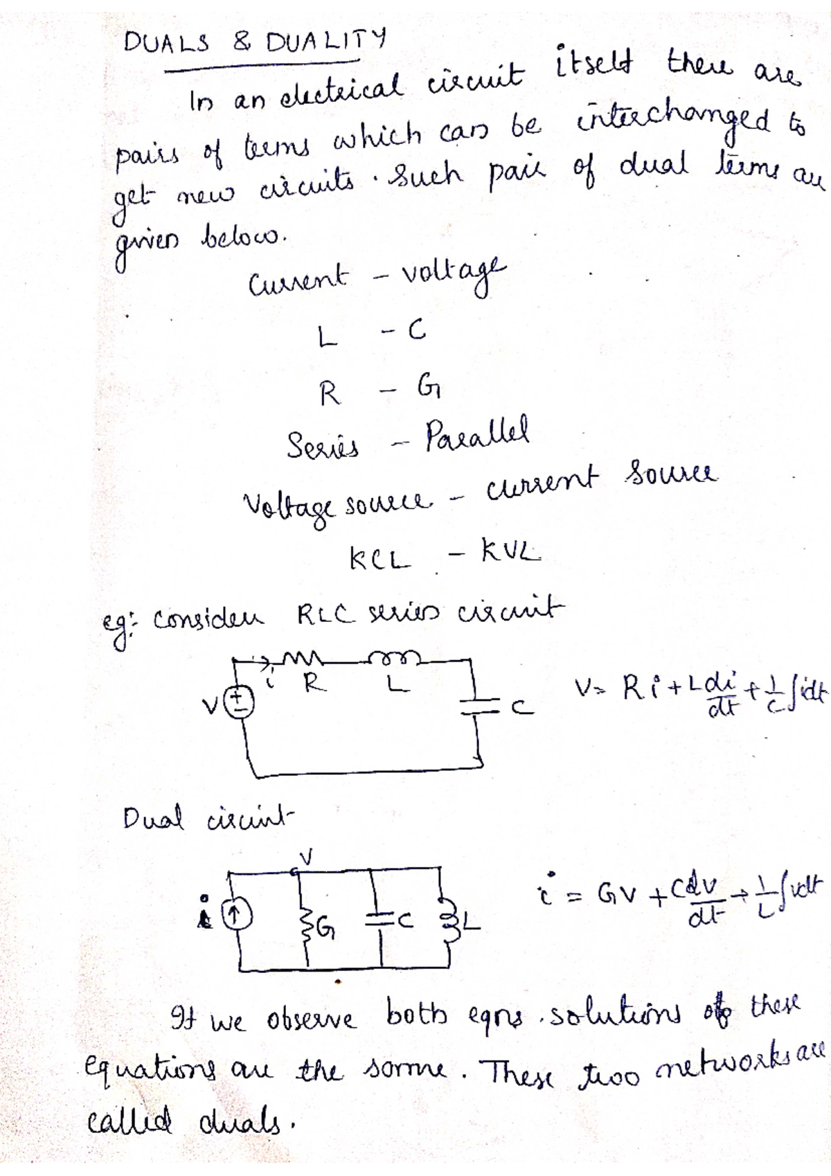 Dualand Tellegens Theorem Duals Duality In An Electrical Circuit Itself There Are Pairs Of Terms