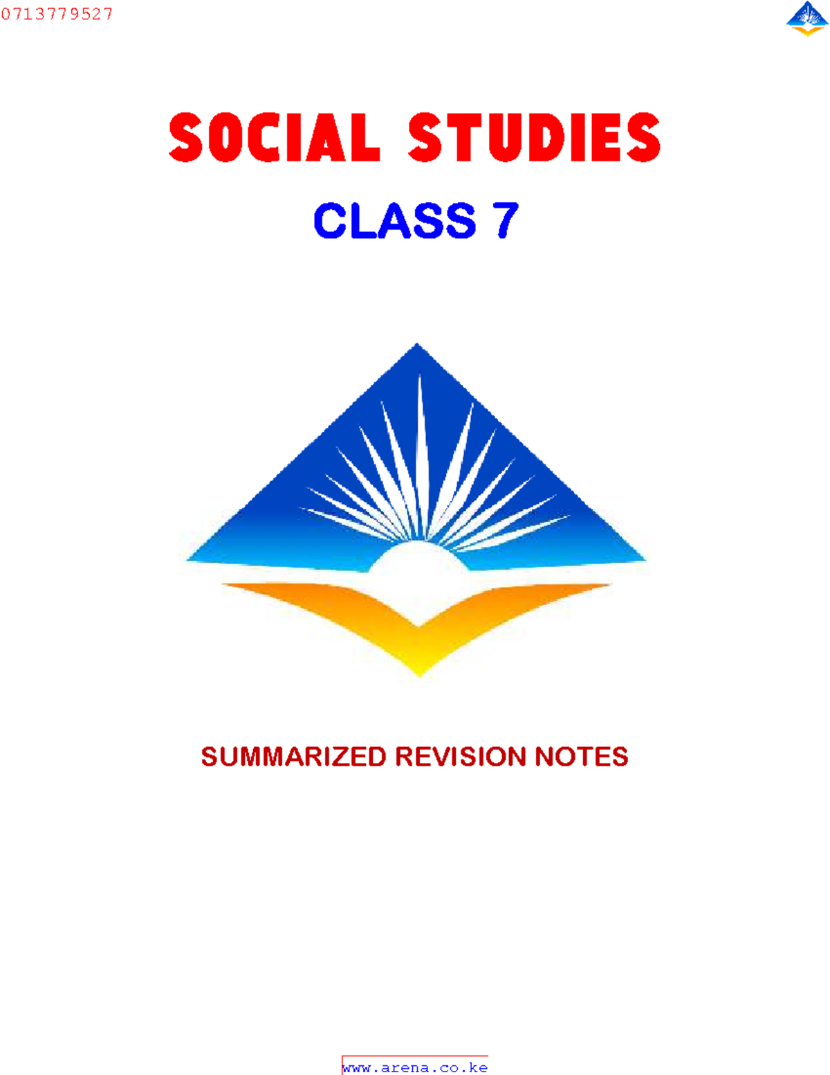 Social Class 7 Notes - SOCIAL STUDIES CLASS 7 SUMMARIZED REVISION NOTES ...