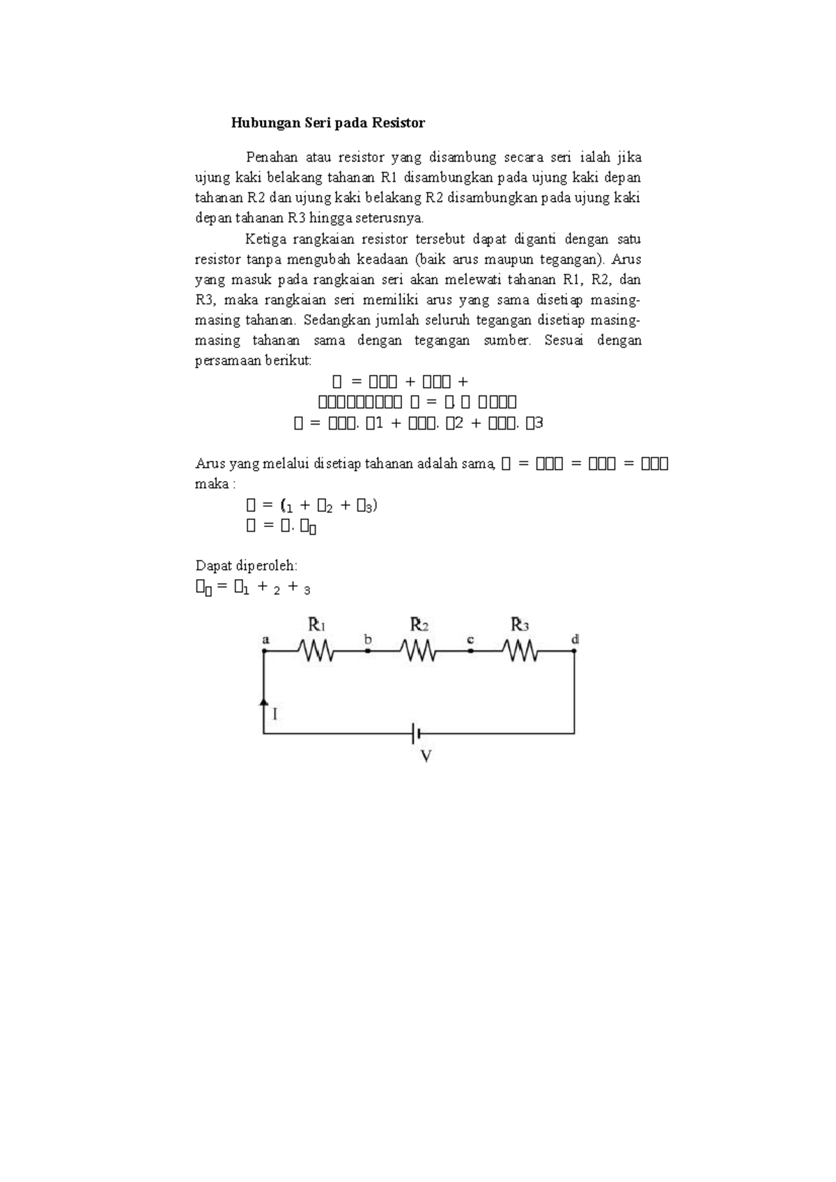 Teknik Elektronika Seri pada Resistor - Hubungan Seri pada Resistor ...