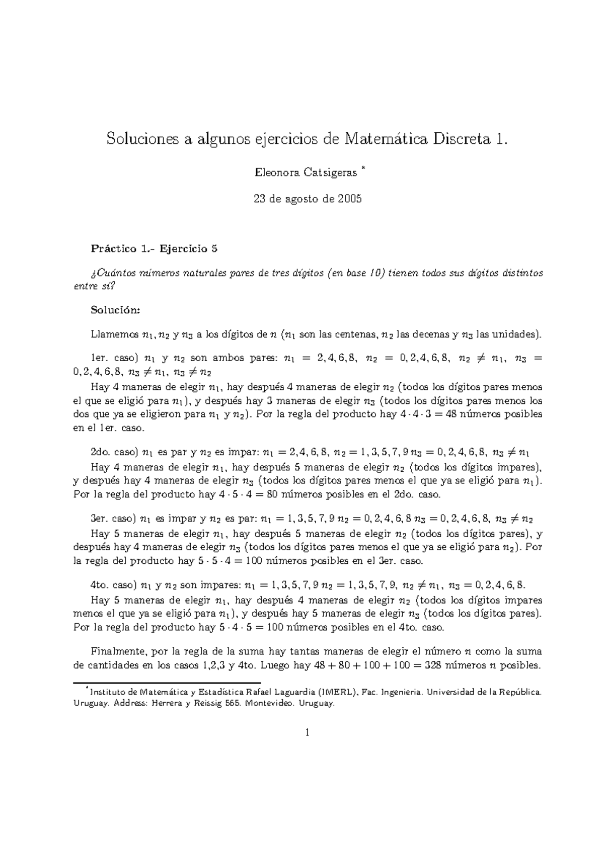 Ejercicios prácticos de matemáticas discretas (resueltos) - Matematicas - Studocu