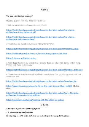 Bai tap Chuyen de - Practices for Summaries for Python Fundamentals - Files 1. Chuyển đổi lower ...