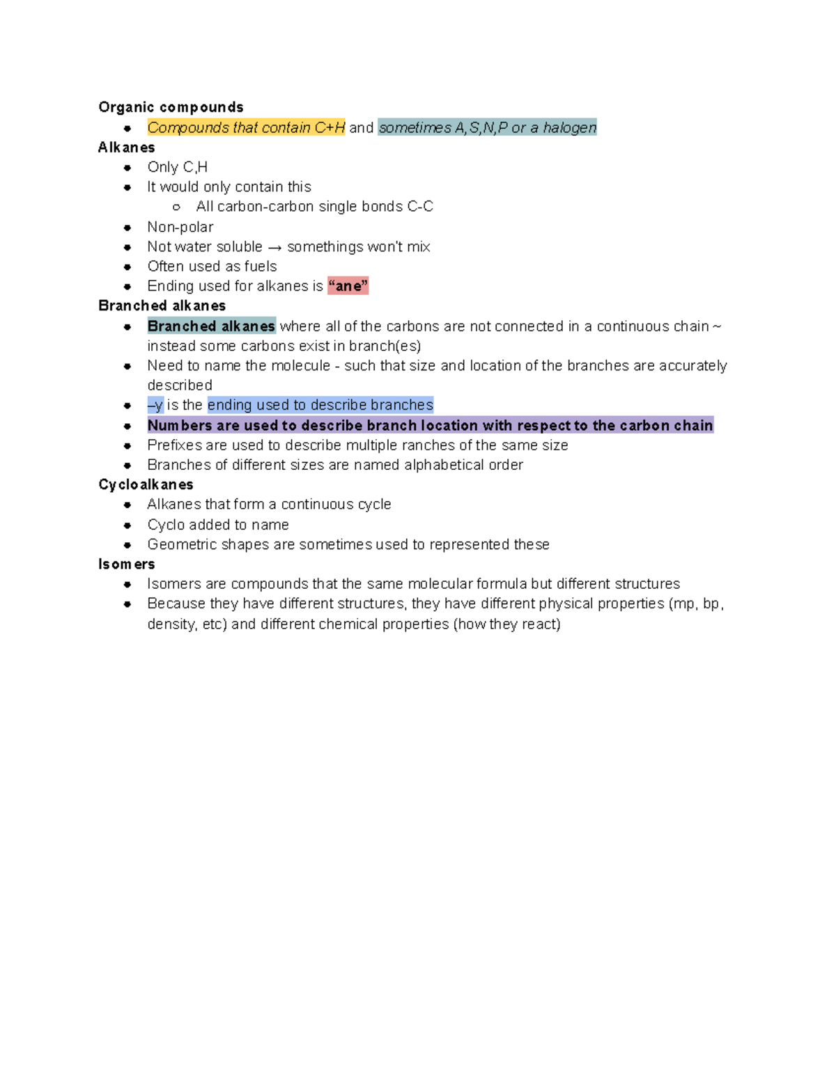 Chem136 organic compounds and alkanes - Organic compounds Compounds ...