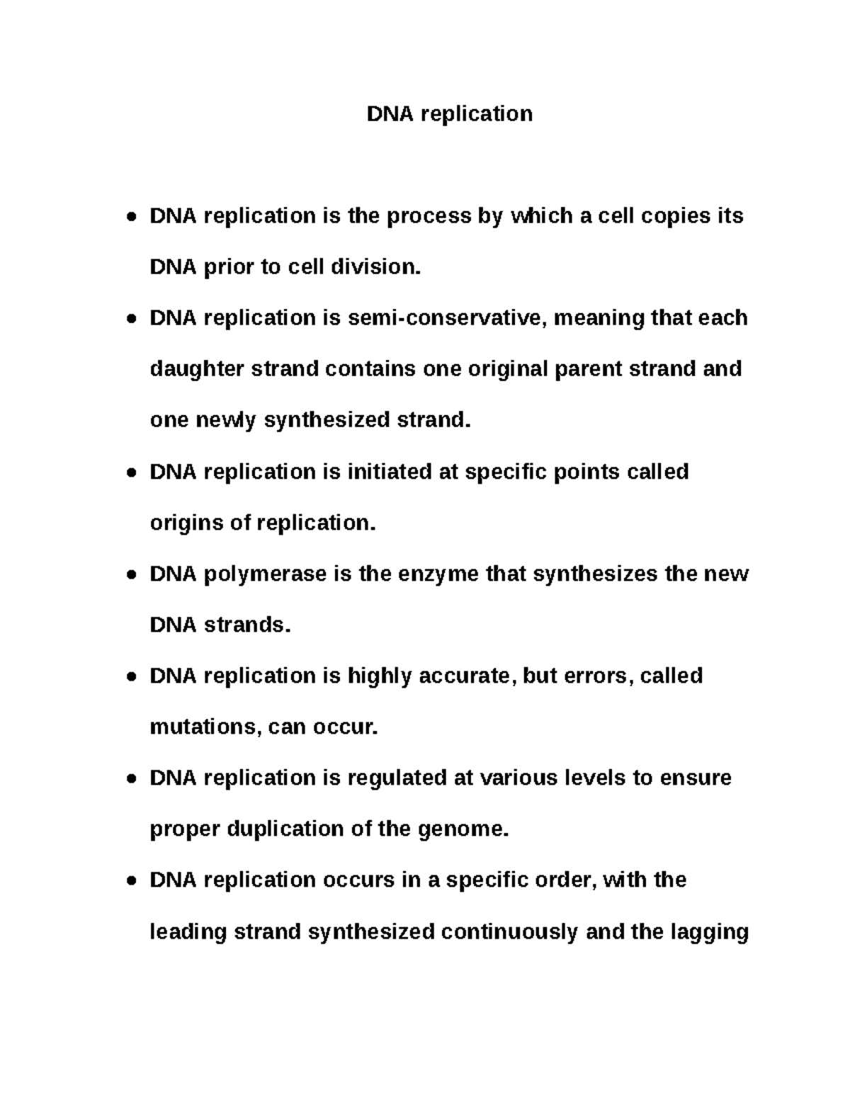 DNA replication - Google Docs - DNA replication DNA replication is the ...