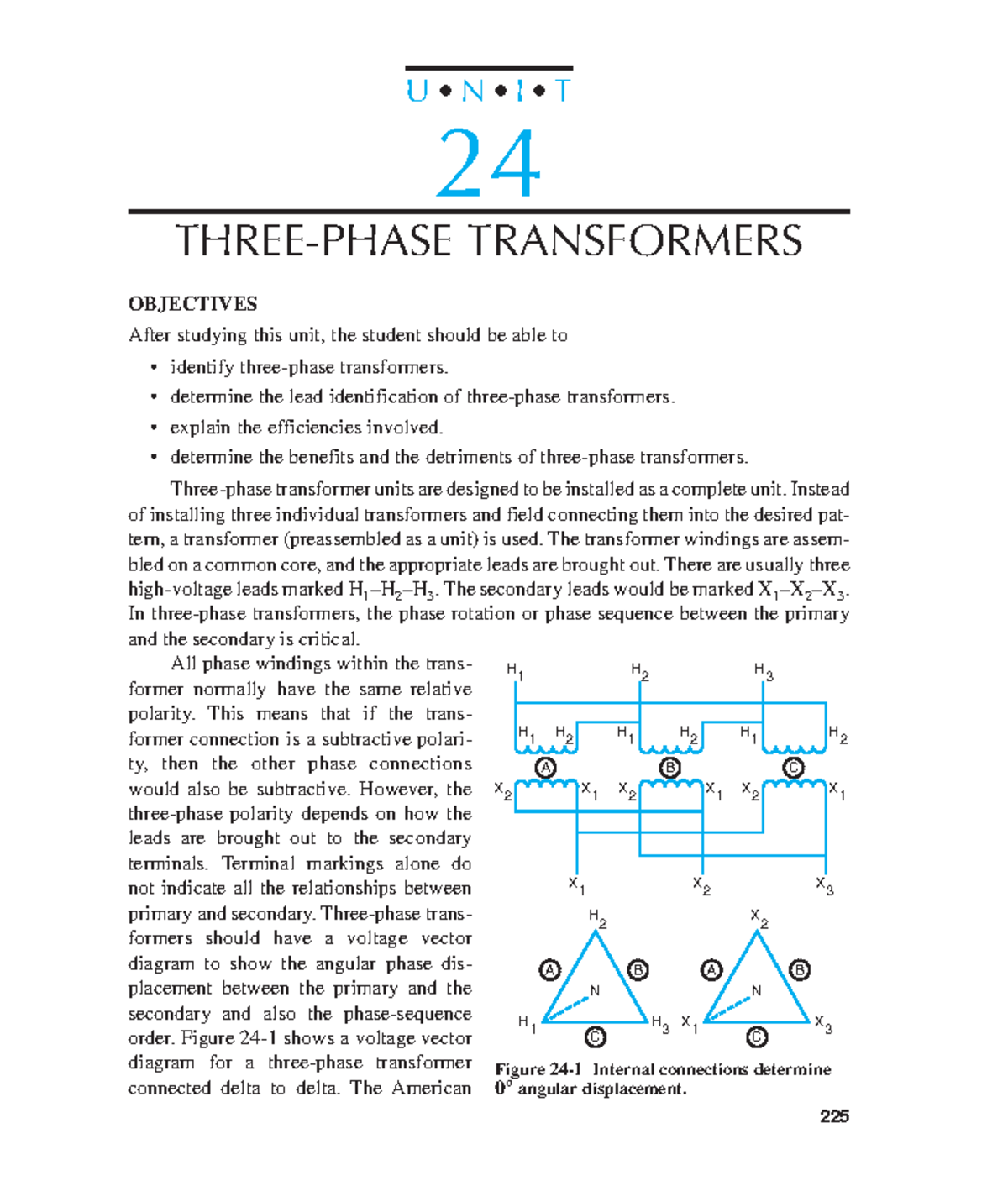 19 electricity 3 three phase transformer - 225 U • N • I • T 24 THREE ...