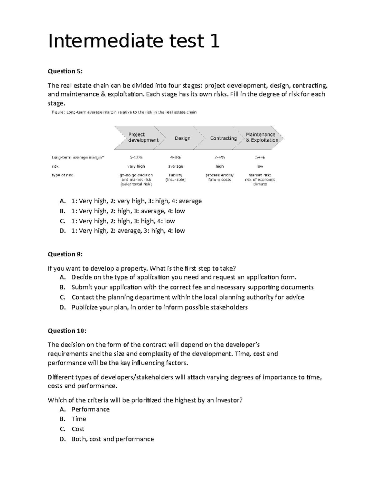 Intermediate test example questions - Intermediate test 1 Question 5 ...