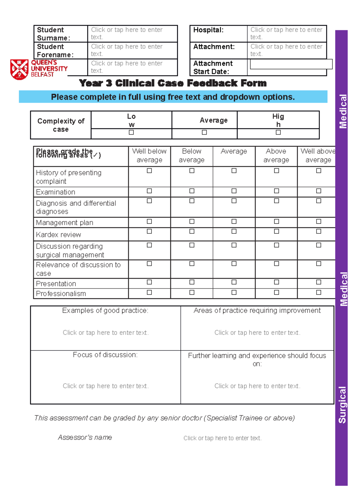3Med Case Template - Student Surname: Click or tap here to enter text ...