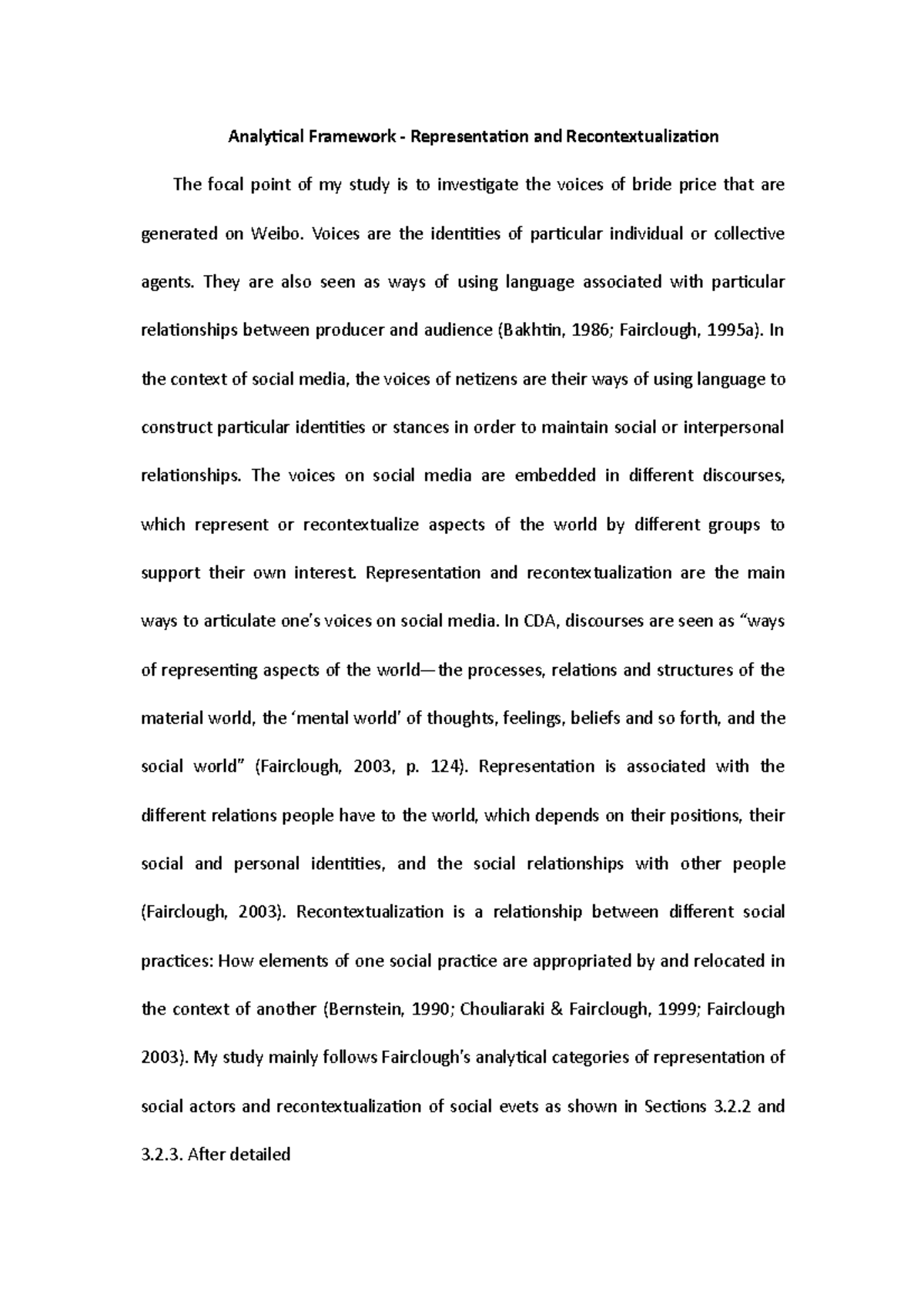 Analytical Framework - Representation and Recontextualization - Voices ...