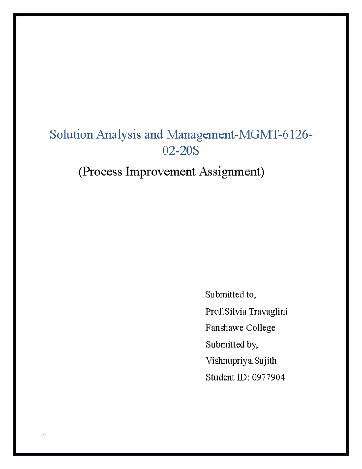 Solution Analysis and Management assignment-vishnupriya - Solution ...