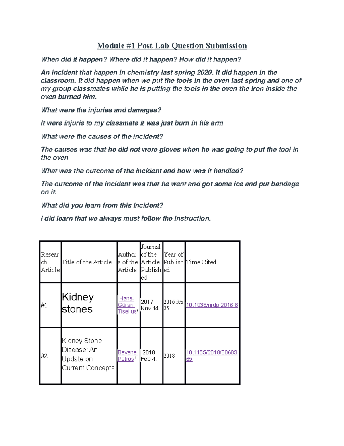 9-12-12 - math - Module #1 Post Lab Question Submission When did it happen? Where did it happen ...