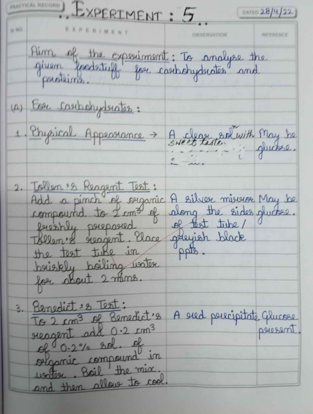 12th exp-5 - PRACTICAL RECORD EXPERIMENT : 5 DATED or NO. EXPERIMENT ...