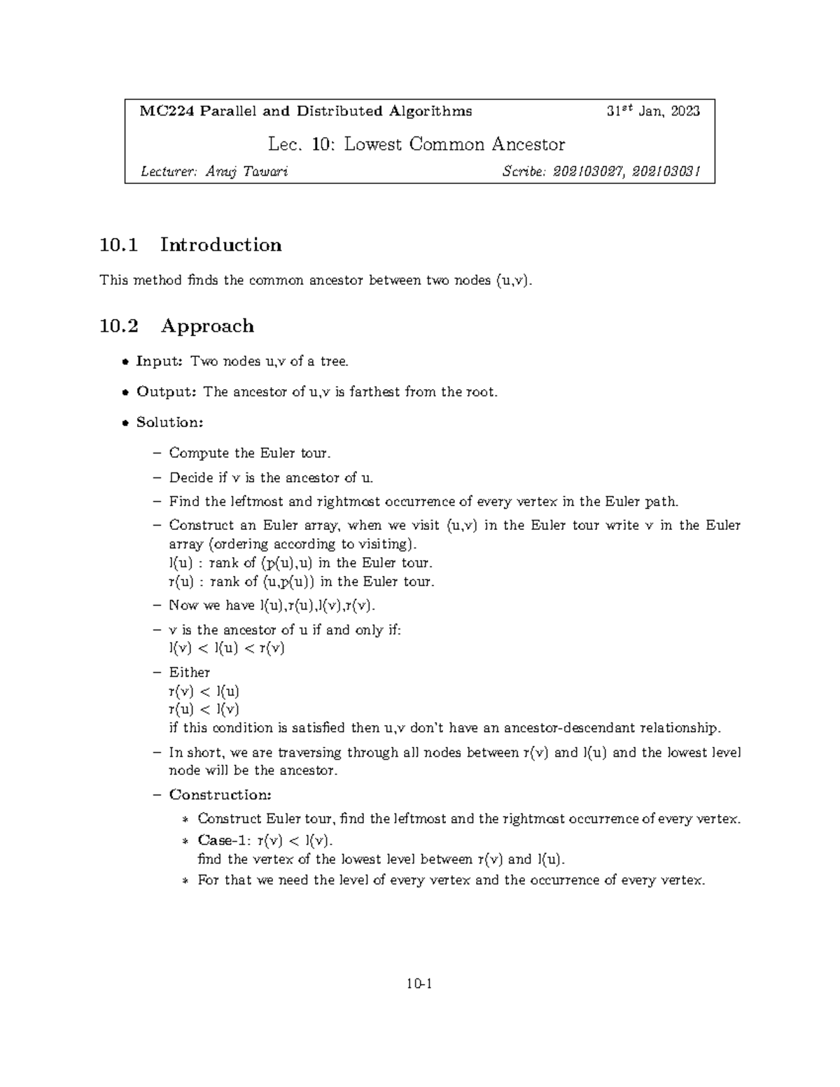 Lec 10 - maths and computational studies - MC224 Parallel and ...