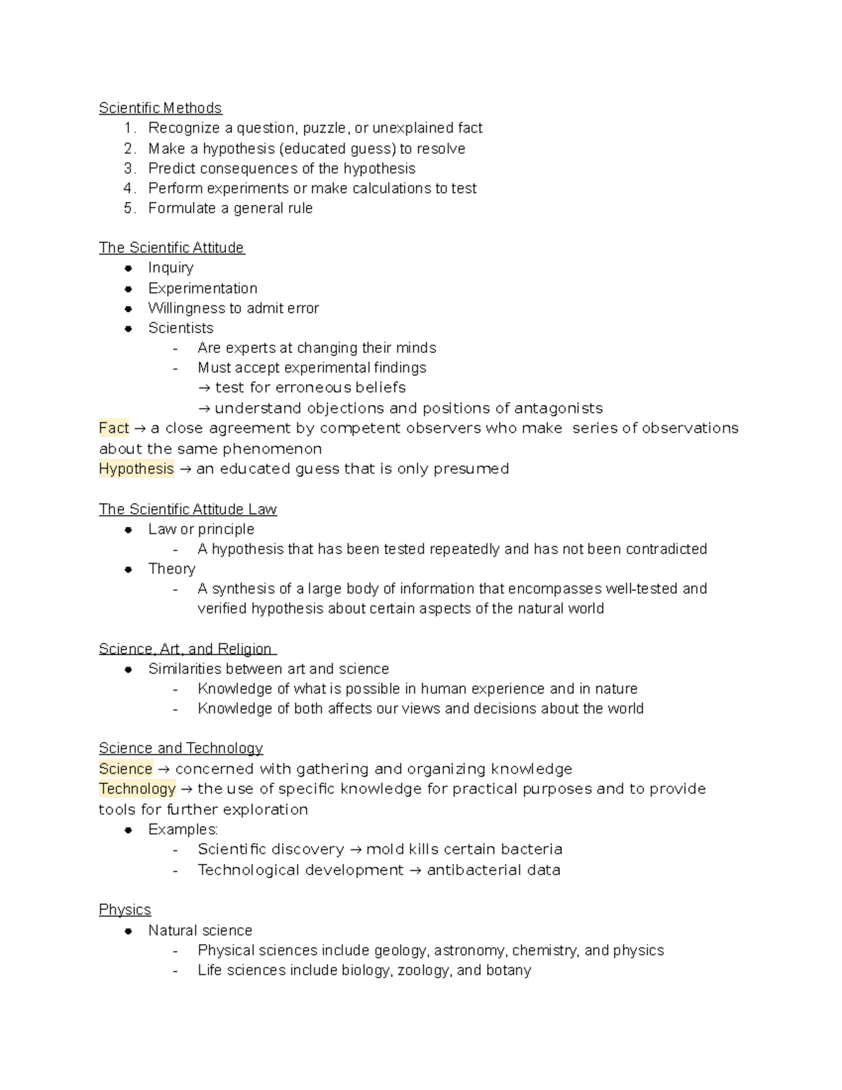Notes 4 4 - Scientific Methods 1. Recognize a question, puzzle, or ...
