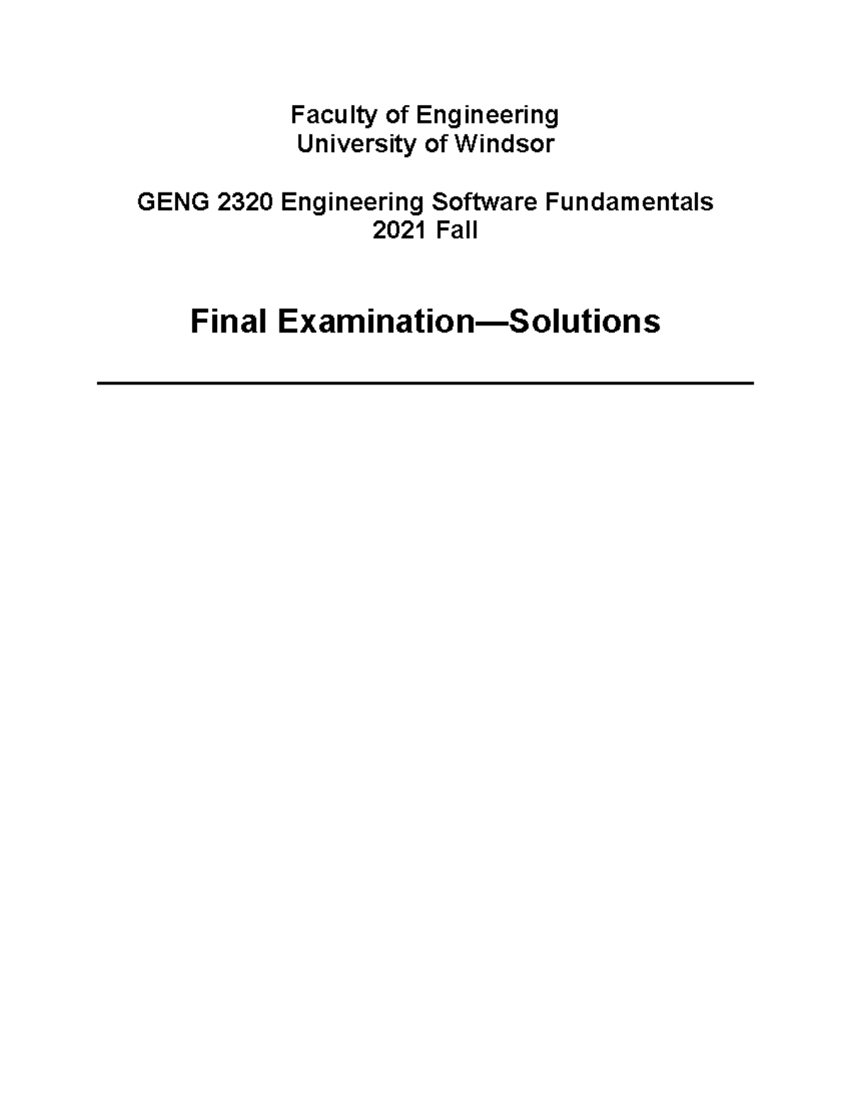 Engineering Software Fundamentals Final Exam Solution for 2021 Fall ...