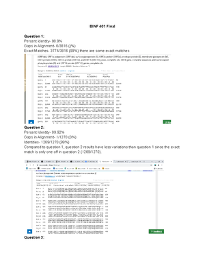 BINF 401 BIOL 417 Study Guide - BINF 401/BIOL 417: Bioinformatics and Computational Biology - P