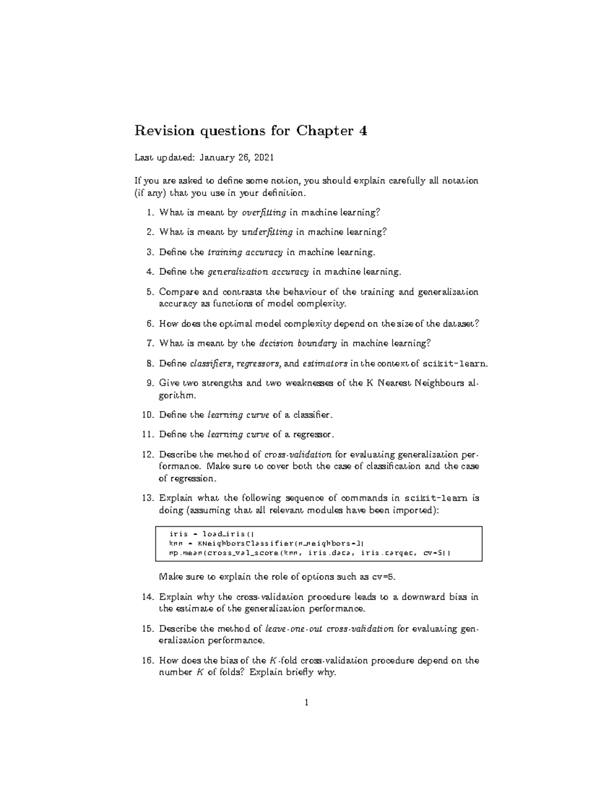 General principles - Revision questions for Chapter 4 Last updated ...