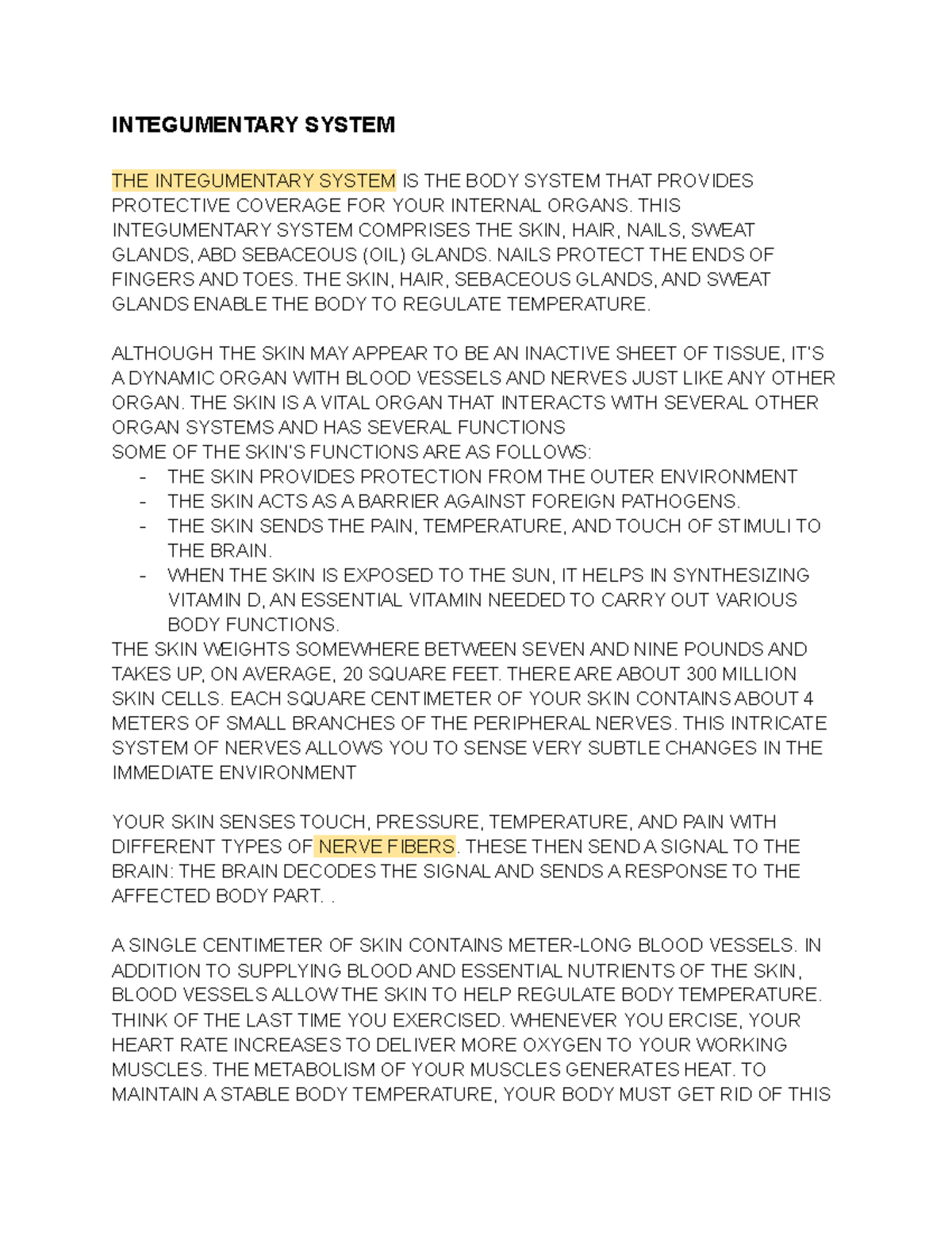 Intro: Integumentary System - INTEGUMENTARY SYSTEM THE INTEGUMENTARY ...