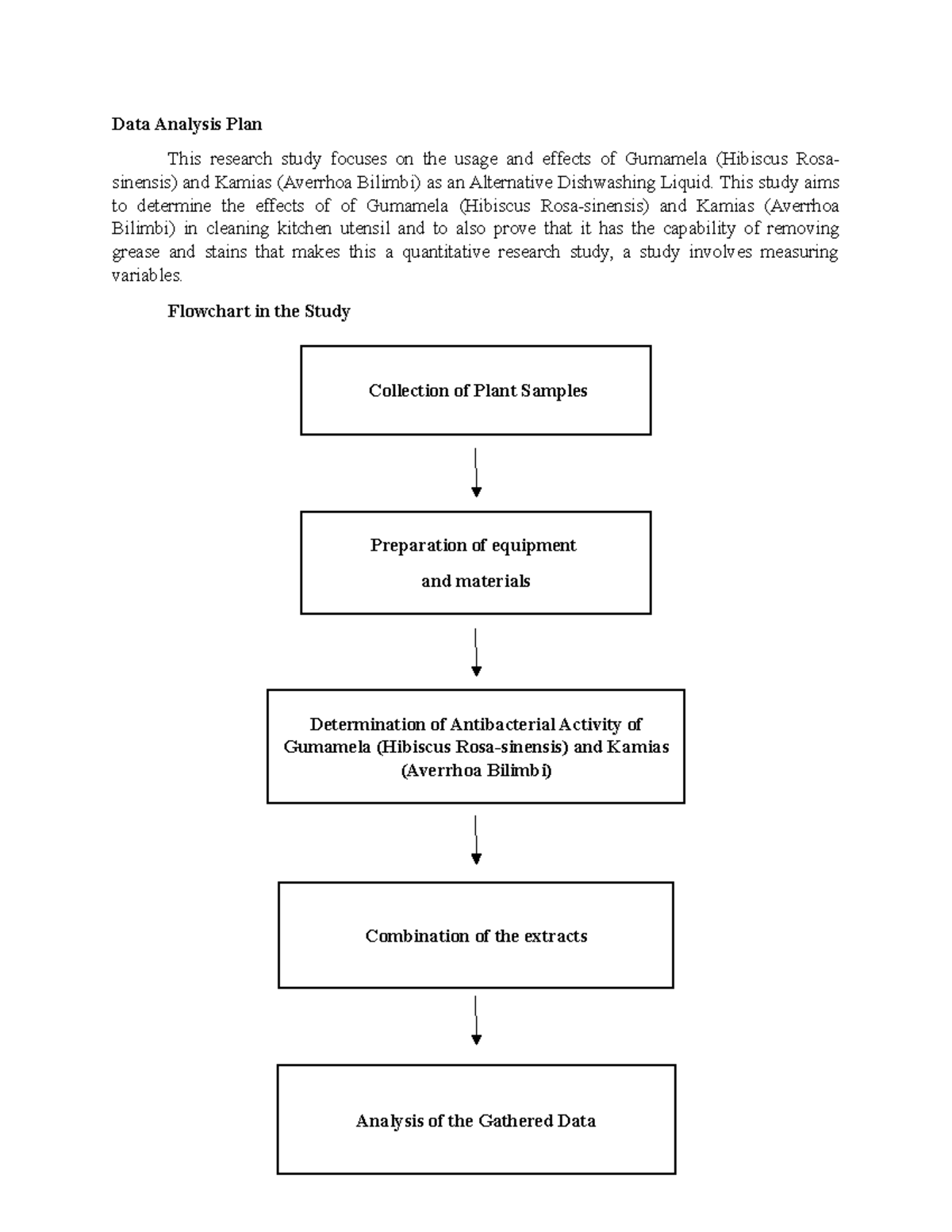 Data Analysis Plan - Data Analysis Plan This research study focuses on ...