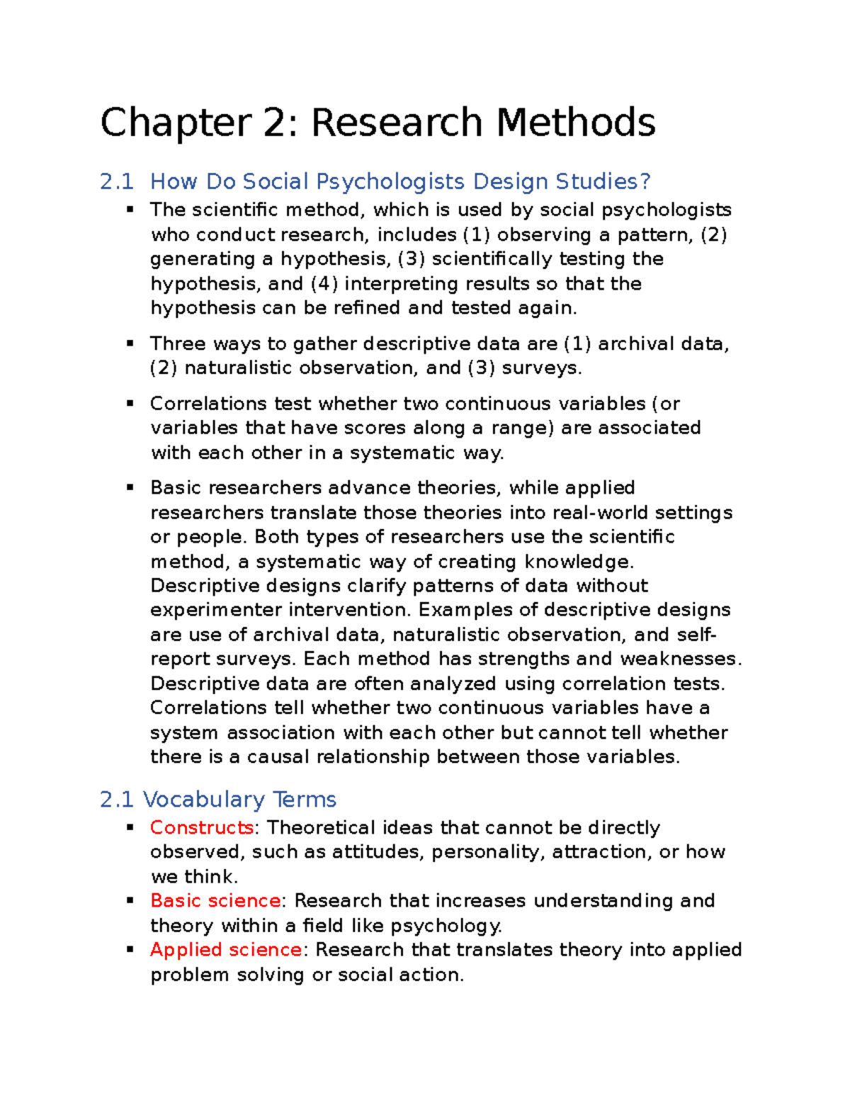 Social Psychology Chapter 2 Notes - Chapter 2: Research Methods 2 How ... Social Psychology Chapter 2 Notes - Chapter 2: Research Methods 2 How ...