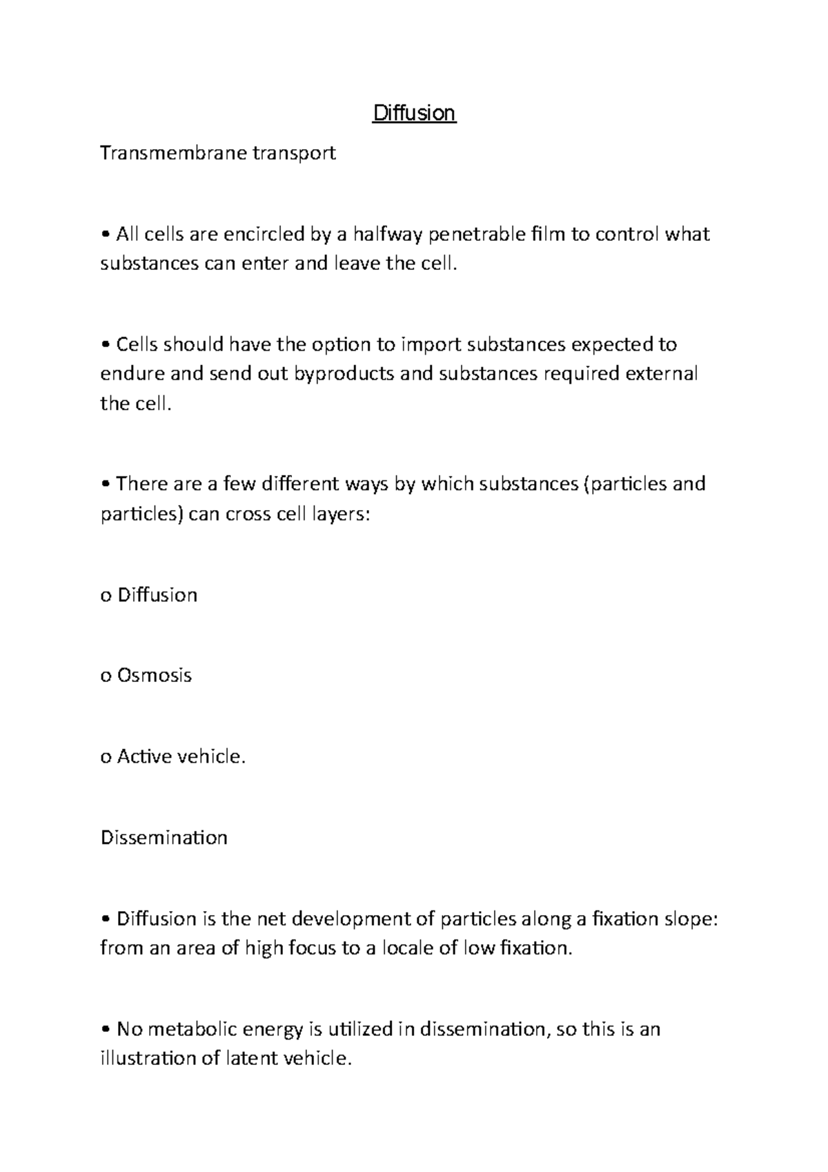 Diffusion - Notes on A Level Biology OCR A - Transmembrane transport ...
