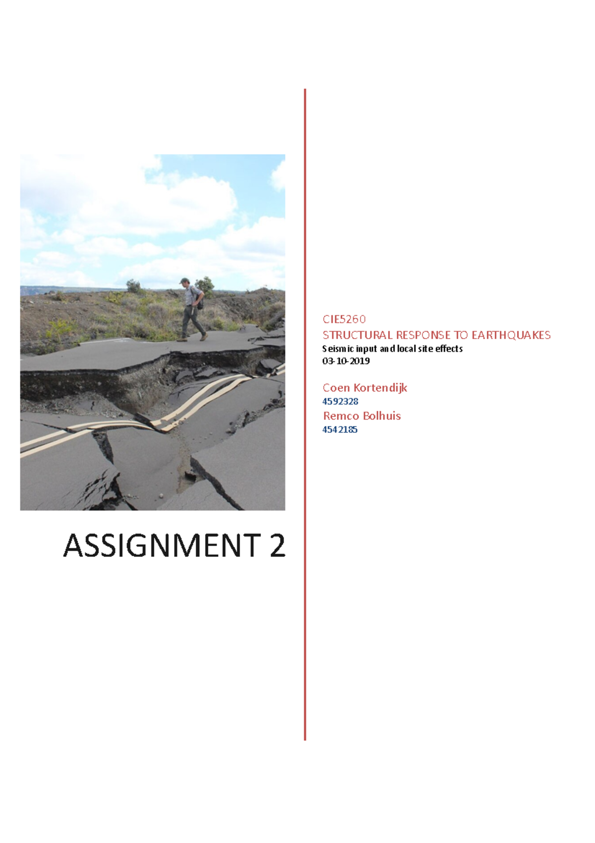 Assignment 2 2019 - Warning: TT: undefined function: 32 ASSIGNMENT 2 CIE STRUCTURAL RESPONSE TO ...