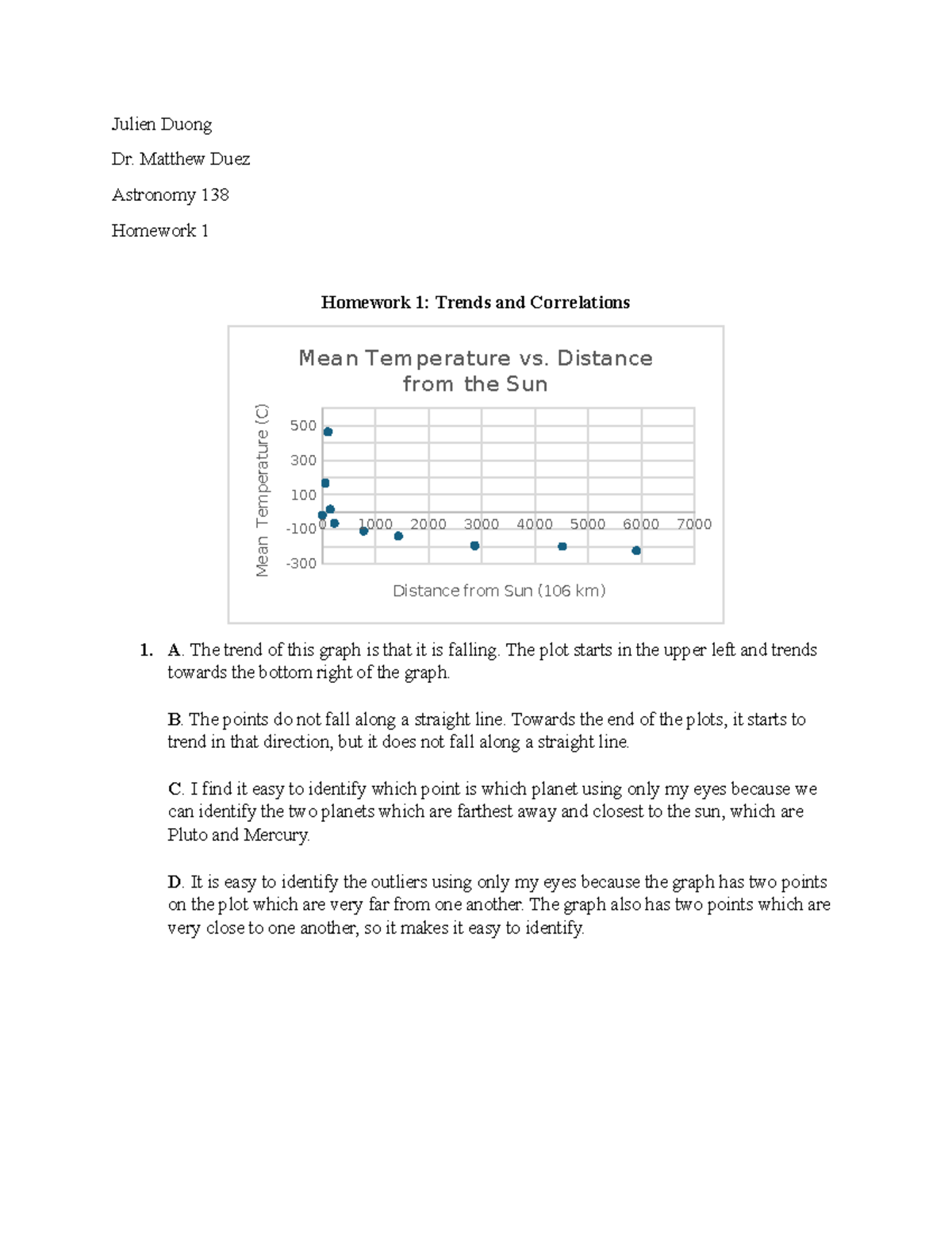 AST138 HW1 - hello - Julien Duong Dr. Matthew Duez Astronomy 138 ...