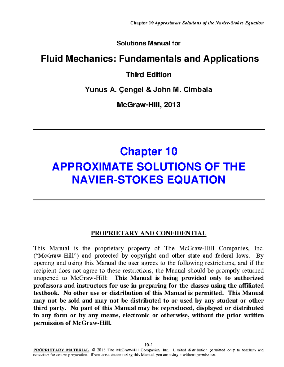 FM 3e SM Chap10 - useful to check answers - 10- PROPRIETARY MATERIAL. © 2013 The McGraw-Hill ...