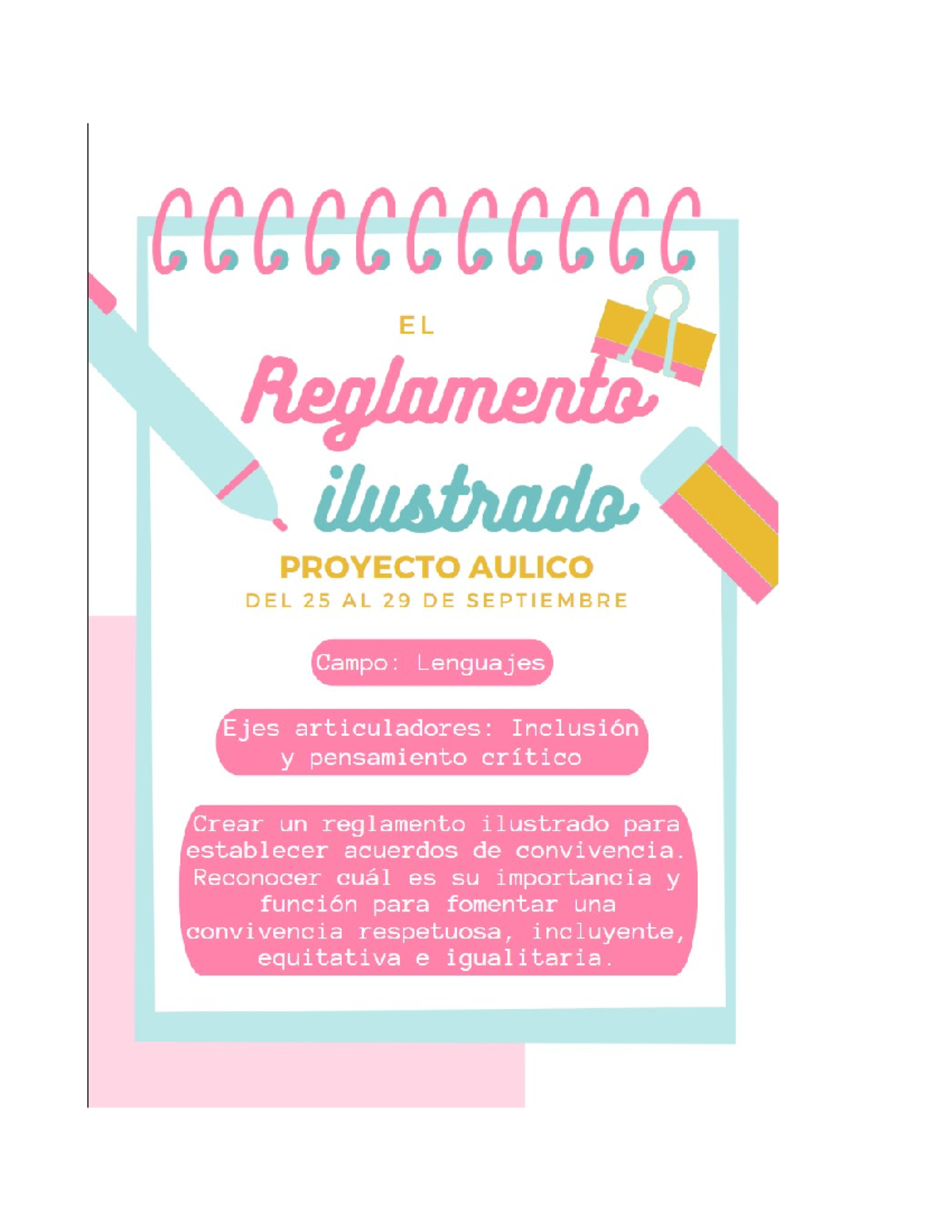 Proyecto 1 El reglamento ilustrado para los acuerdos de convivencia ...