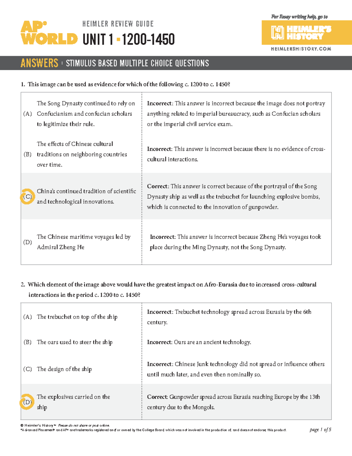Heimler Unit 1 Review