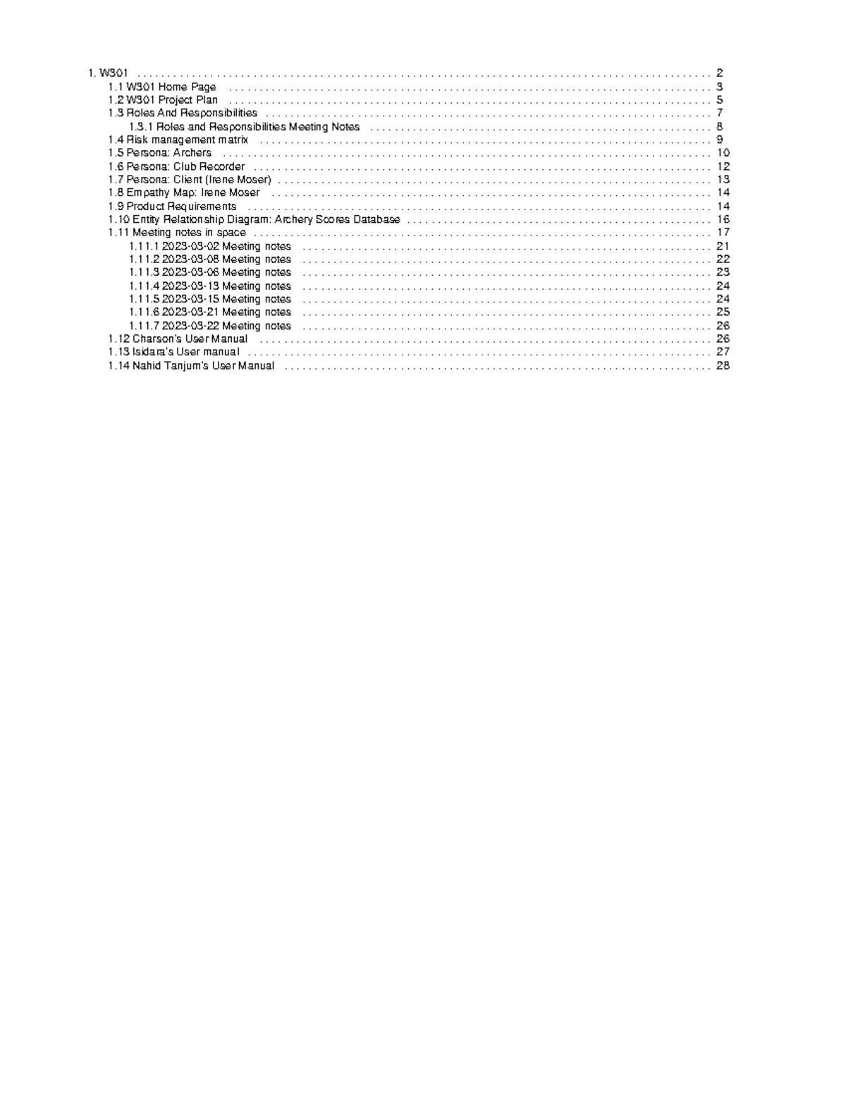 W301 Project Proposal - sdsdggsad - W301 1 W301 Home Page 1 W301 ...