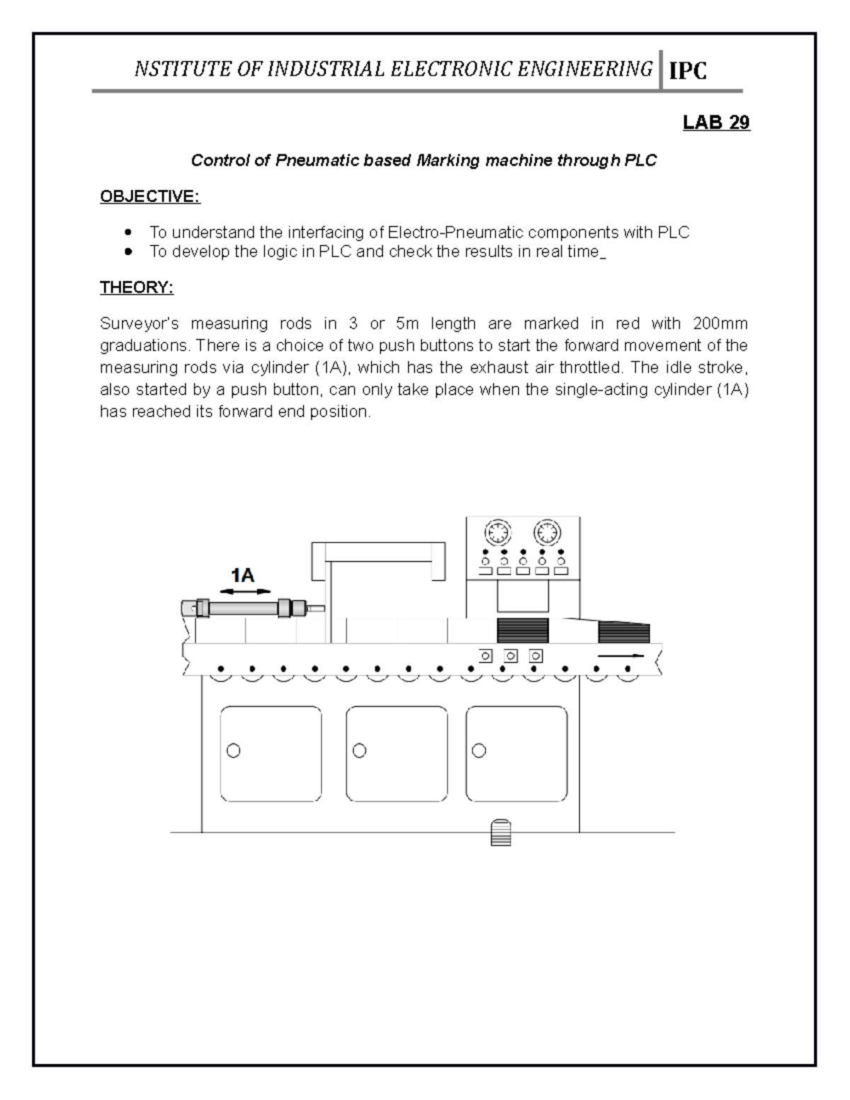 Lab29 & 30 - LAB 29 Control of Pneumatic based Marking machine through ...