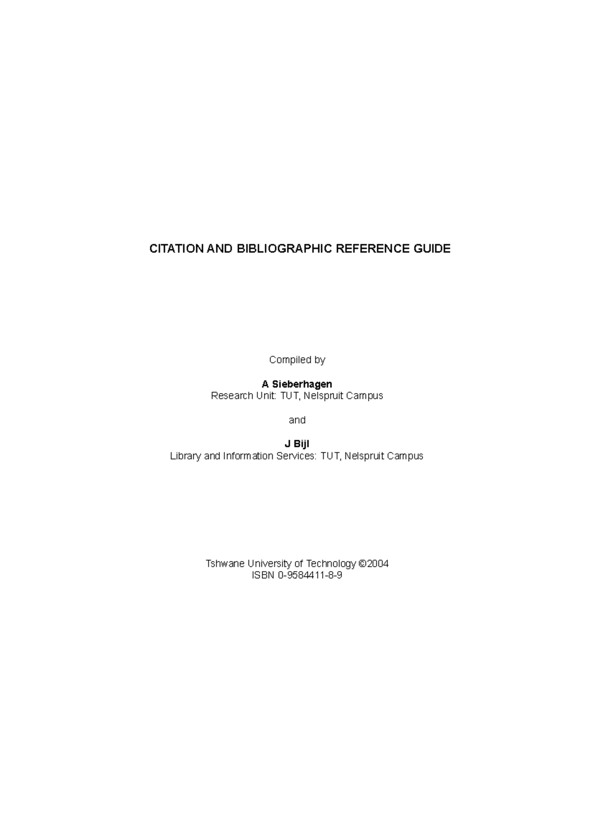 TUT Citation guide - Those are the lecturer notes. - CITATION AND ...