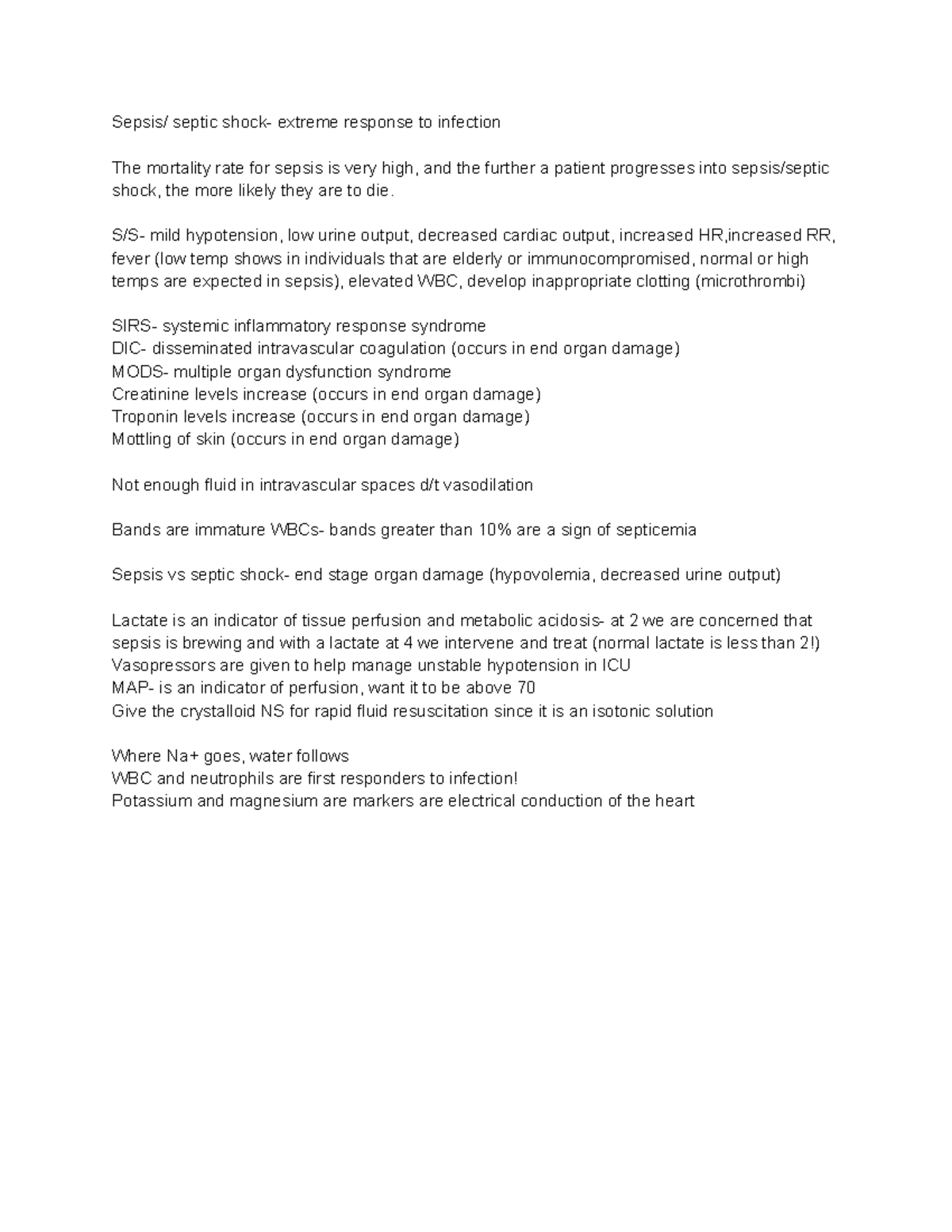 1220 Sepsis Lecture - Sepsis/ septic shock- extreme response to ...