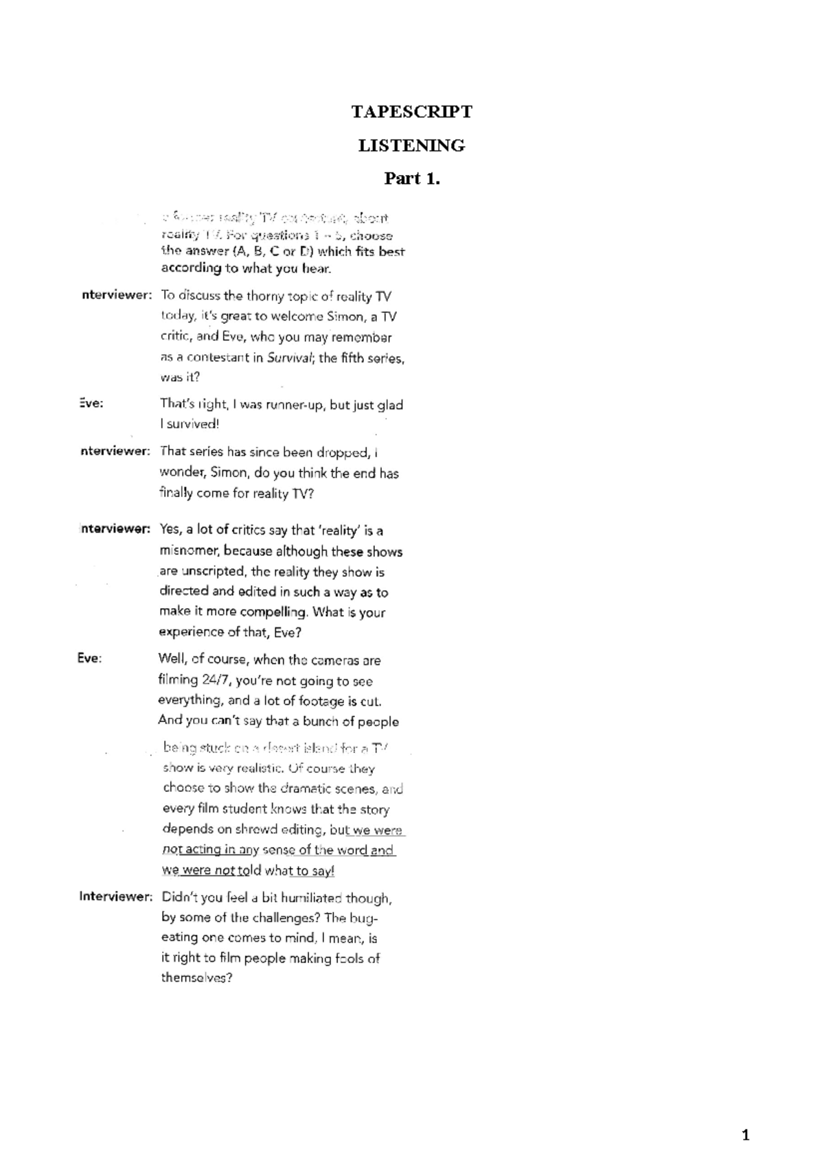 Tapescript 11 Vong 2 - ĐỀ ÔN HSG TIẾNG ANH - TAPESCRIPT LISTENING Part ...